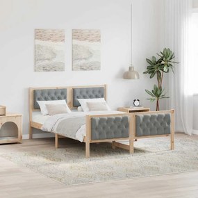 Rám postele Světle šedá 150 x 200 cm Masivní borové dřevo 3394283