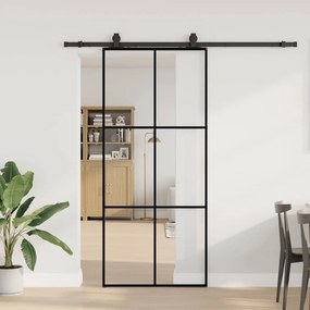 Posuvné dveře se sadou kování černé 90x205 cm ESG Glass 3375845