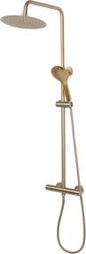 Rea Vincent, sprchový set s termostatickou baterií a dešťovou hlavicí 25cm, zlatá matná, REA-P6602