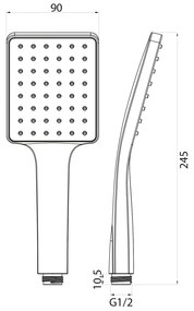 Sapho Sapho, Ruční sprcha, 245mm, silikon trysky, ABS/chrom, SK779