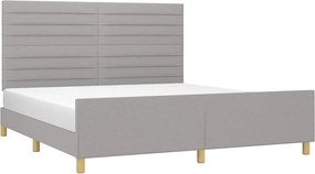 Rám postele bez matrace světle šedý 180 x 200 cm textil 3125154
