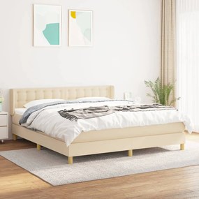 Box spring postel s matrací krémová 180x200 cm textil,  3130614