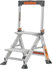 Little Giant Jumbo Step – hliníkové schůdky se širokými stupni a madlem počet schodů/výška plošiny: schody 2 / 46 cm