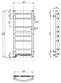 Aqualine Supe elektrický sušák ručníků 360 x 800 mm 107W bílý SU140