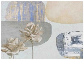 Obraz - Malba s květy a texturami (70x50 cm)