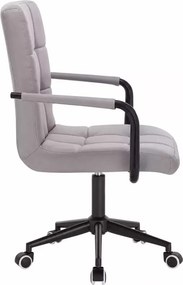 LuxuryForm DESIGN Otočná židle VERONA BLACK na černé podstavě s kolečky - šedá