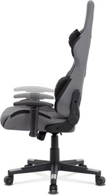 Kancelářská židle houpací mech., plast. kříž, šedá + černá látka – opěrák 90°–180° Šedá
