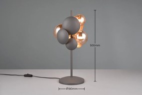 Stolní lampa se skleněným stínidlem v šedo-zlaté barvě (výška 50 cm) Bubble – Trio Select
