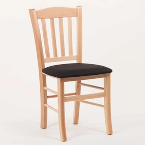 Stima Židle VENETA s čalouněným sedákem Odstín: Buk, Látky: LUX černá 23