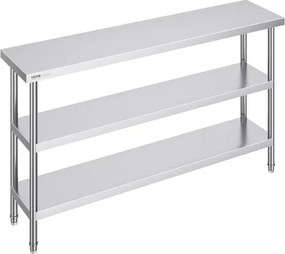 Nerezový stůl na přípravu jídla Komerční kuchyňský pracovní stůl 35,6 × 152,4 cm