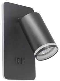 LED Nástěnné bodové svítidlo PARIS 1xGU10/10W/230V + LED/6W/230V černá