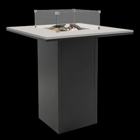 Stůl s plynovým ohništěm COSI- typ Cosiloft barový stůl černý rám / šedá deska