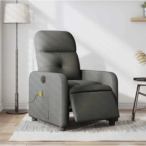 Elektrické masážní polohovací křeslo tmavě šedé textil 3206787
