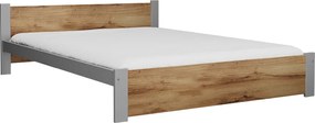 Postel IKAROS 120 x 200 cm, dub artisan/šedá Matrace: Matrace Coco Maxi 20 cm, Rošt: Bez roštu