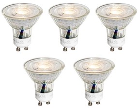Sada 5 čirých LED žárovek GU10 50mm 3W 230 lm 2700K