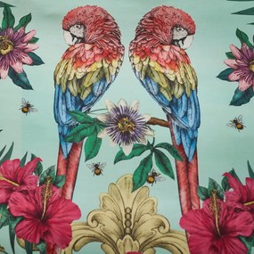 Zelené/modré povlečení na dvoulůžko z bavlněného saténu 200x200 cm Paradise Parrot – Matthew Williamson