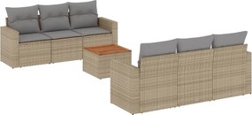 7dílná zahradní sedací souprava s poduškami béžová polyratan 3224015