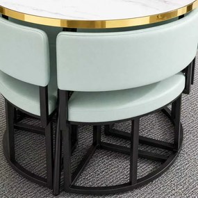 LuxuryForm DESIGN Jídelní set MONTE 4+1 - mint / černý