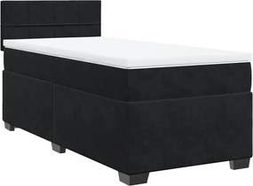 Box spring postel s matrací černá 90x190 cm samet 3288500