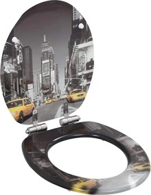 WC sedátko s funkcí pomalého sklápění 2 ks MDF motiv New York 277000
