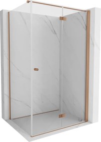 Mexen Mist-F T, 1-křídlý ​​skládací sprchový kout pravý 70 x 75 cm, čiré sklo, měděný matný profil, 8A6T-070-075-65-00-P
