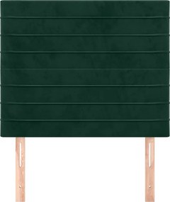 Čelo postele tmavě zelené 90x5x118/128 cm sametové 3116511