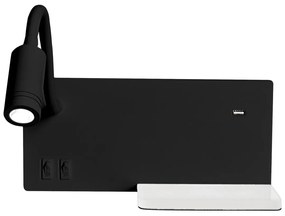 Nástěnné LED svítidlo Shelf, 1x LED 4+5+2w, 4000k, b/w, vypínač