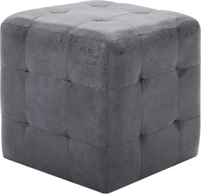 Taburety 2 ks šedé 30 x 30 x 30 cm umělá broušená kůže 278383