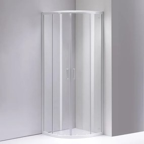 BPS-koupelny Čtvrtkruhový sprchový kout HYD-RK94A 80x80 cm bílá/transparent + vanička HYD-RSV-SXL01A bílá