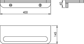 Gedy Gedy, HIMALAYA police s držákem ručníků 400x145mm, bambus, HY19