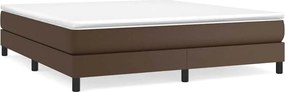 Rám postele s boxspringem hnědá 180 x 200 cm umělá kůže 3120715