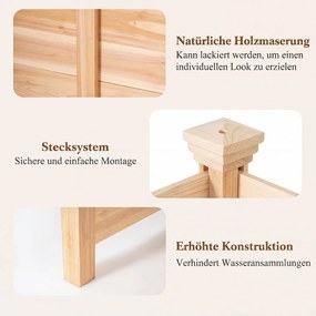 Costway Soukromý plot 2 díly zahradní plot z jedlového dřeva – 119 × 119 cm