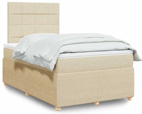 Box spring postel s matrací krémová 120x200 cm textil 3294328