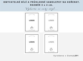 LOSOS - Samolepka na kořenky 3 x 4 cm - DomaLEP varianta: BÍLÁ - základní písmo
