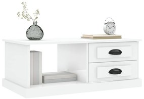 Konferenční stolek bílý s leskem 90x50x35 cm kompozitní dřevo - Default Title
