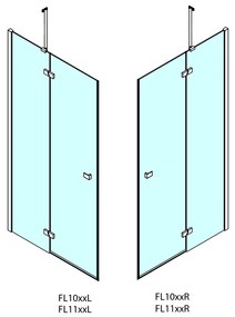 Polysan FORTIS sprchové dveře 1500mm, čiré sklo, levé FL1115L