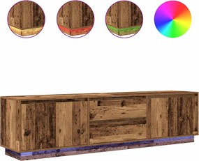 TV skříňka s LED osvětlením starého dřeva 193,5x41x50 cm 3328442