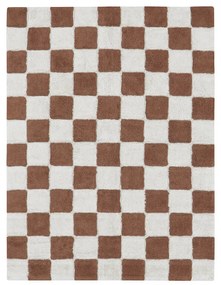 Pratelný kostkovaný koberec tilly 120 x 160 cm hnědý MUZZA