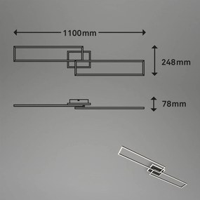 LED stropní světlo Frame S CCT 110x24,8cm černá