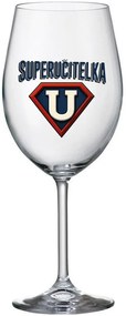 SUPERUČITELKA (ZNAK) - čirá sklenice na víno 350 ml