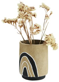 MADAM STOLTZ Váza na suché květy Terracotta Natural, černá barva, bílá barva, přírodní barva, keramika