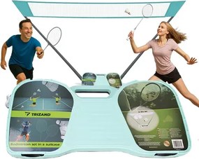 Badmintonová sada 4v1 – síť, 2 rakety, míčky, kufr