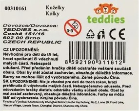 TEDDIES Kuželky s míčky / Bowling sada / 10 kuželek + 2 míčky / Plast