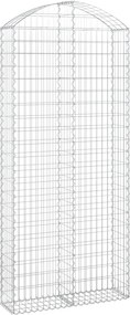 Klenutý gabionový koš 100 x 30 x 220/240 cm pozinkované železo 153431
