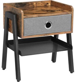 VASAGLE Rustikální noční stolek se zásuvkou 46x35x52,5 cm