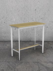 Barový stůl bílý A10, dub Hamilton, 110 x 51 cm