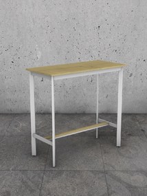 Barový stůl bílý A10, dub Hamilton, 110 x 51 cm