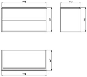 Cersanit Crea, závěsná skříňka s umyvadlem 100cm, set B117, dub, S801-290