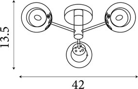 Searchlight 60812-3SM Stropní tříramenné svítidlo CHURCHILL CHROM &amp; kouřové sklo