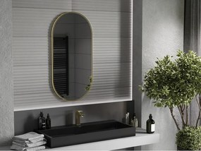 Mexen Loft oválné koupelnové zrcadlo 100 x 50 cm, zlatý rám - 9851-100-050-000-50